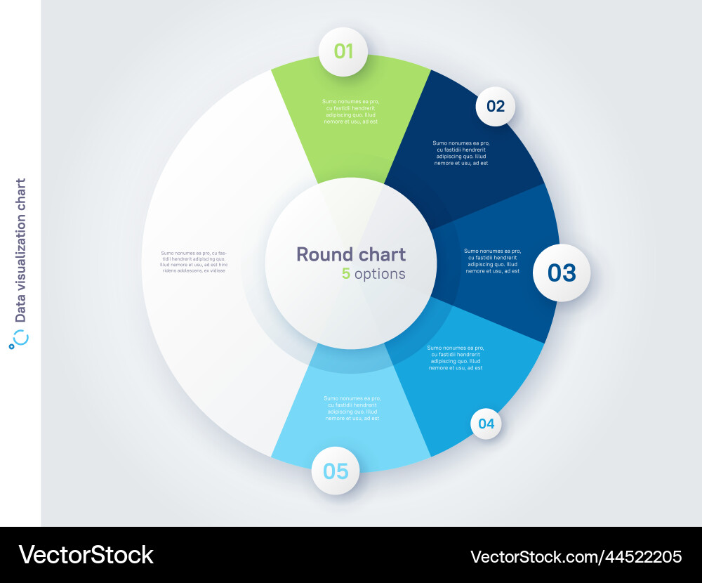 Round circle infographic chart template Royalty Free Vector