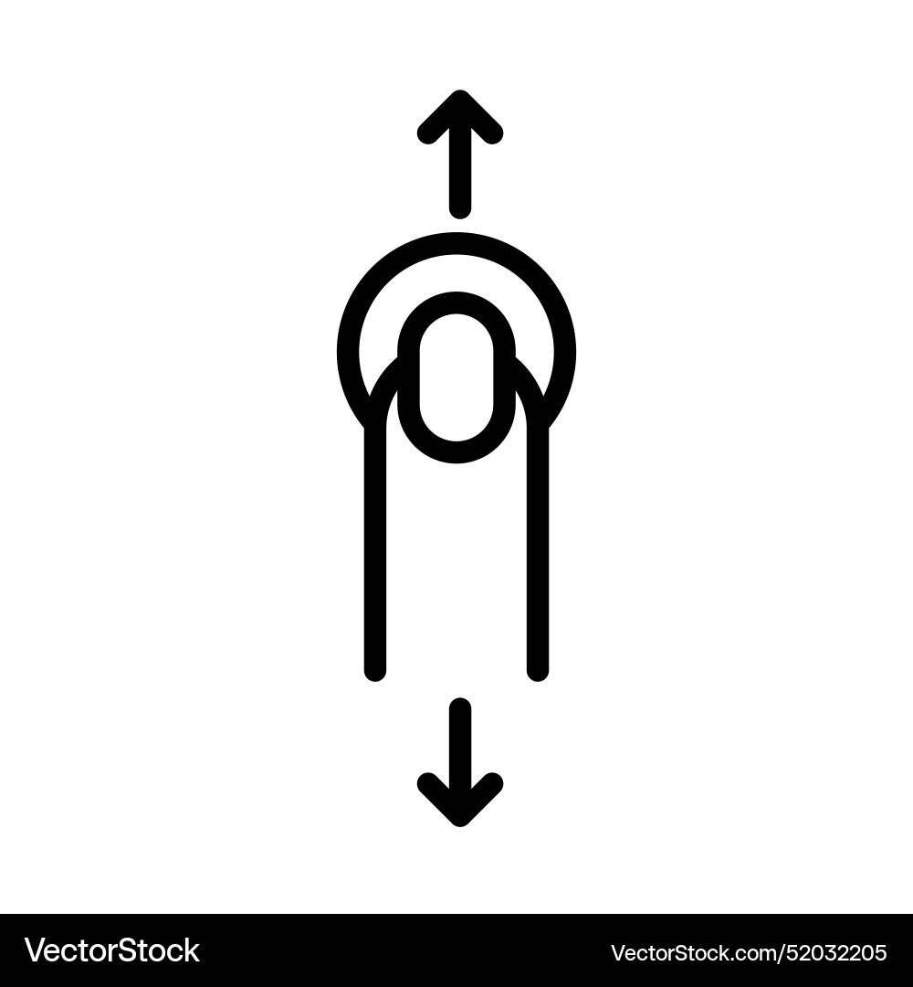 Vertical swipe icon linear logo mark in black Vector Image