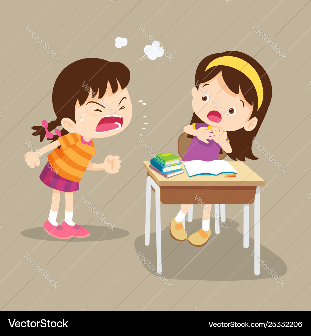 Angry boy shouting at friend Royalty Free Vector Image