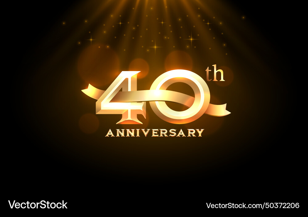 Anniversary 40th year golden celebration Vector Image
