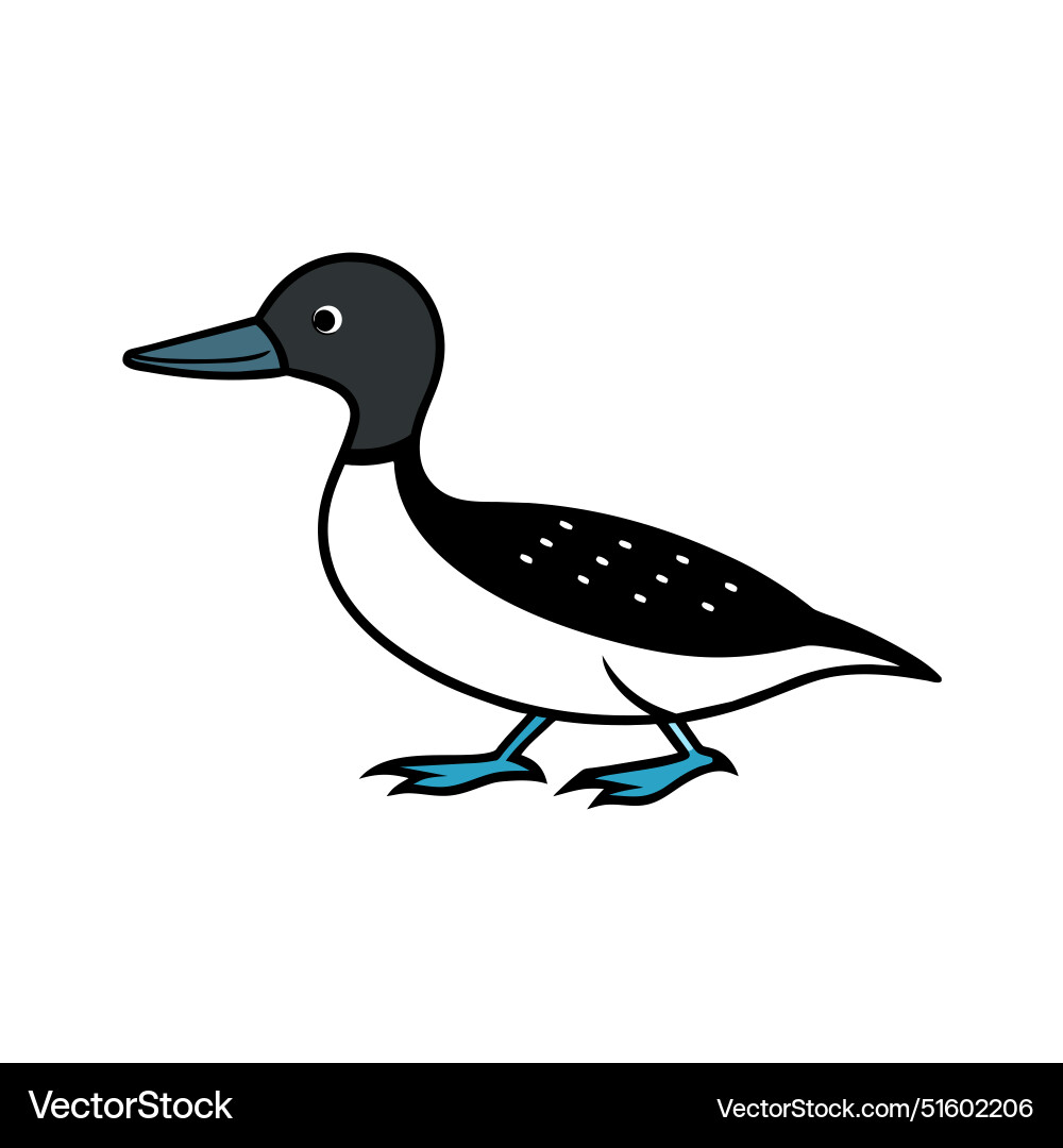 Arctic loon bird walks icon Royalty Free Vector Image