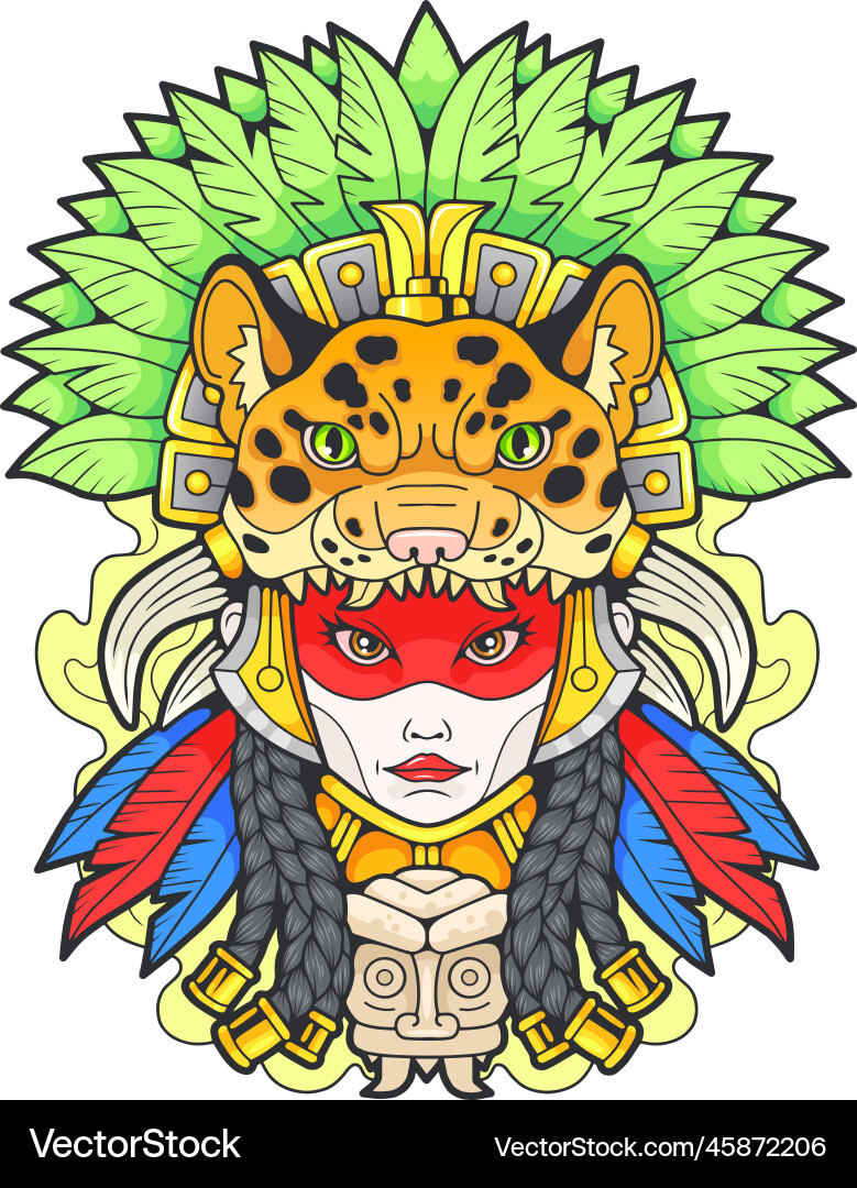 Aztec princess design Royalty Free Vector Image