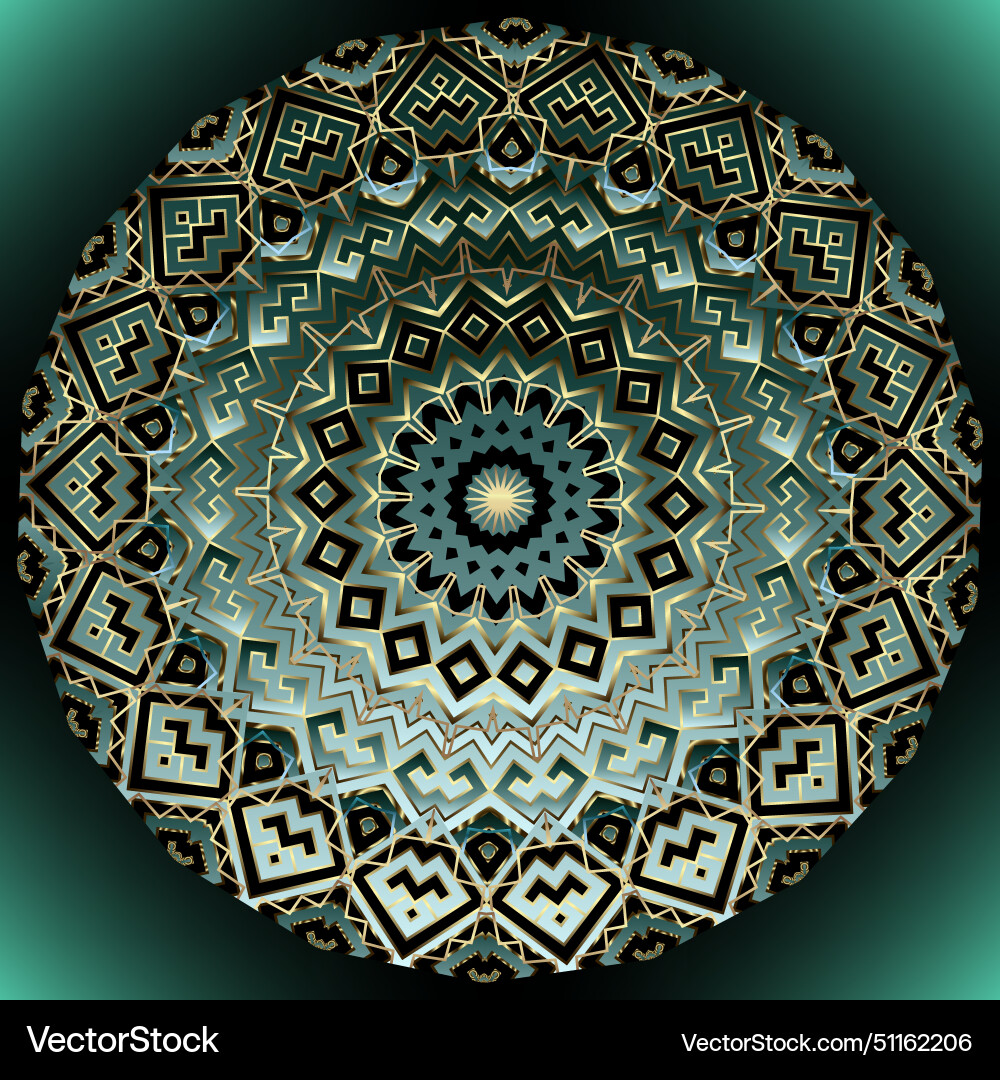 Beautiful ethnic greek style colorful round 3d Vector Image