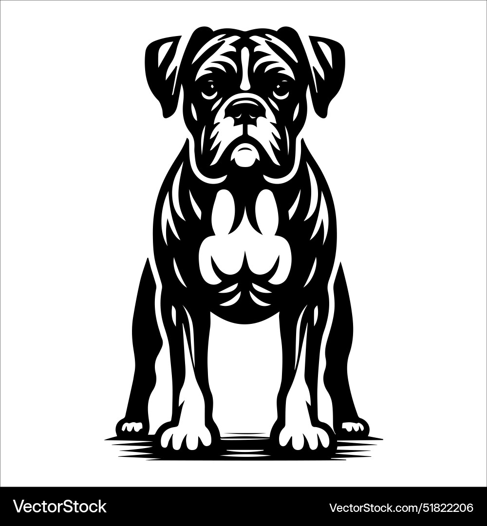 Boxer dog silhouette Royalty Free Vector Image