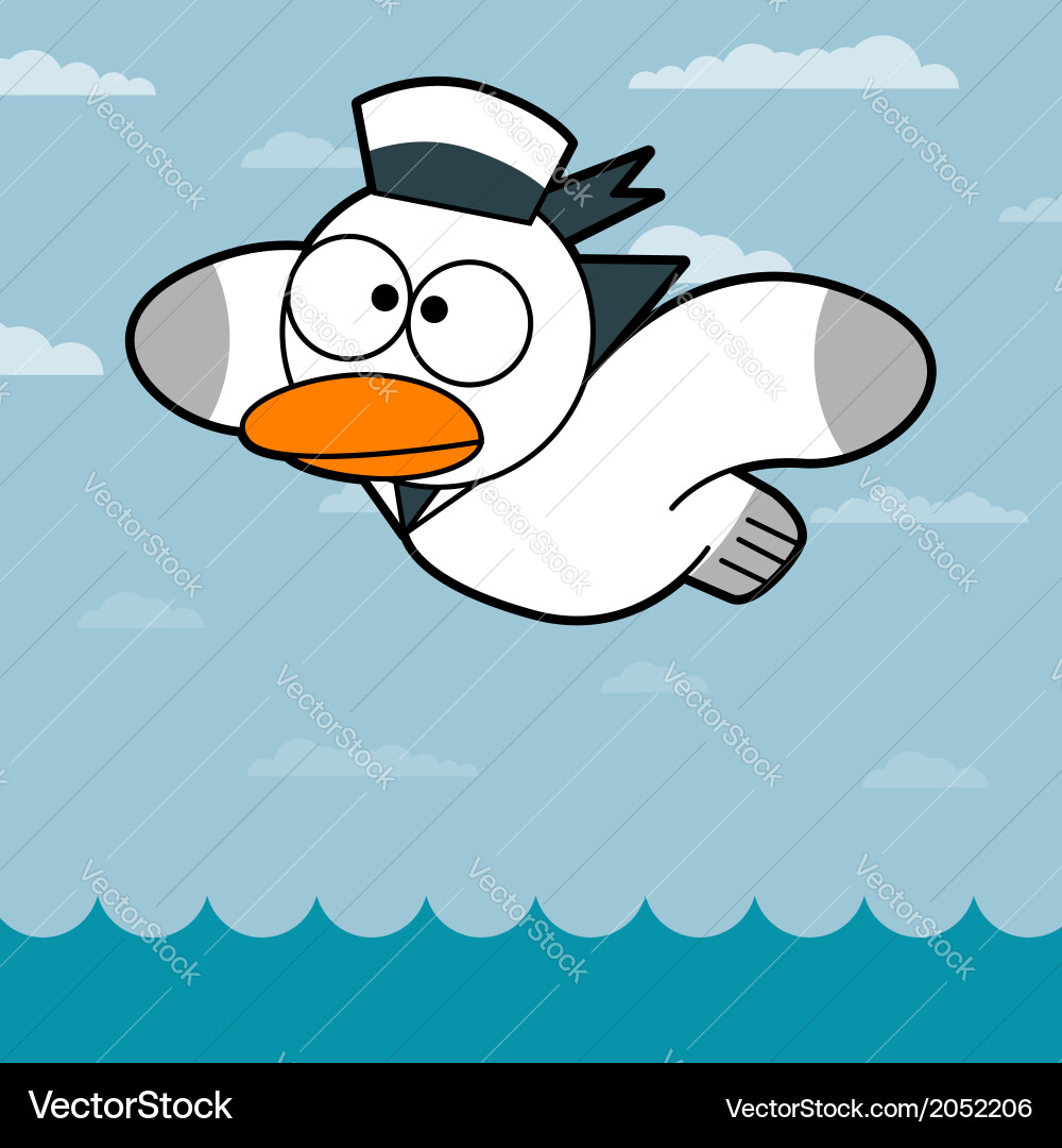 Cartoon seagull Royalty Free Vector Image - VectorStock