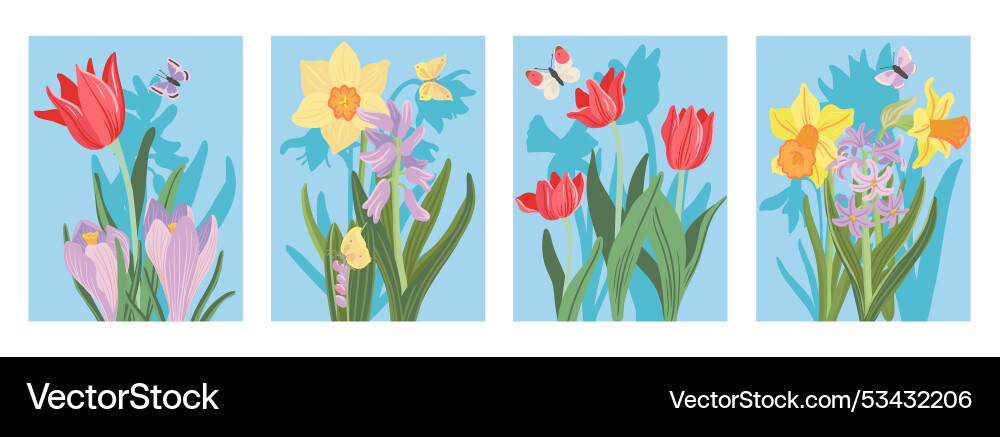 Drawing spring flowers Royalty Free Vector Image