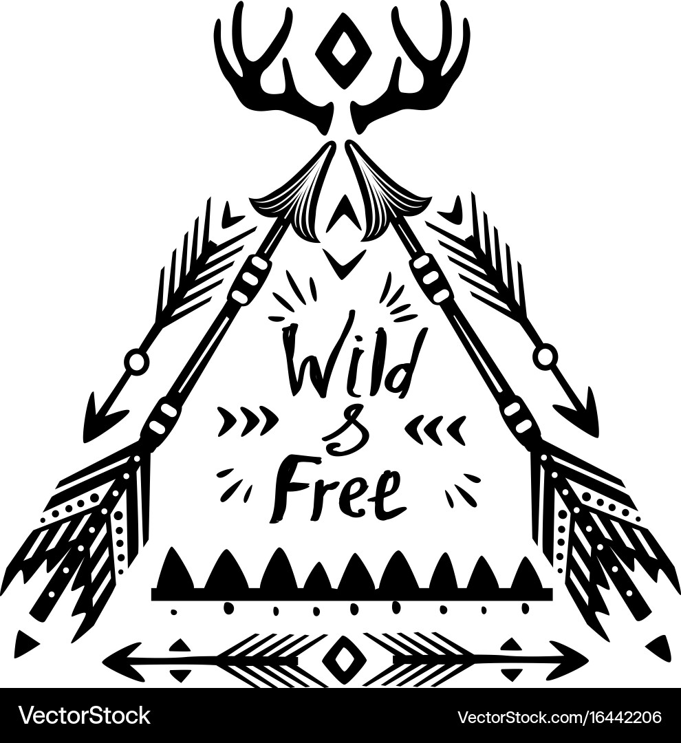 Hand drawn wild free lettering Royalty Free Vector Image
