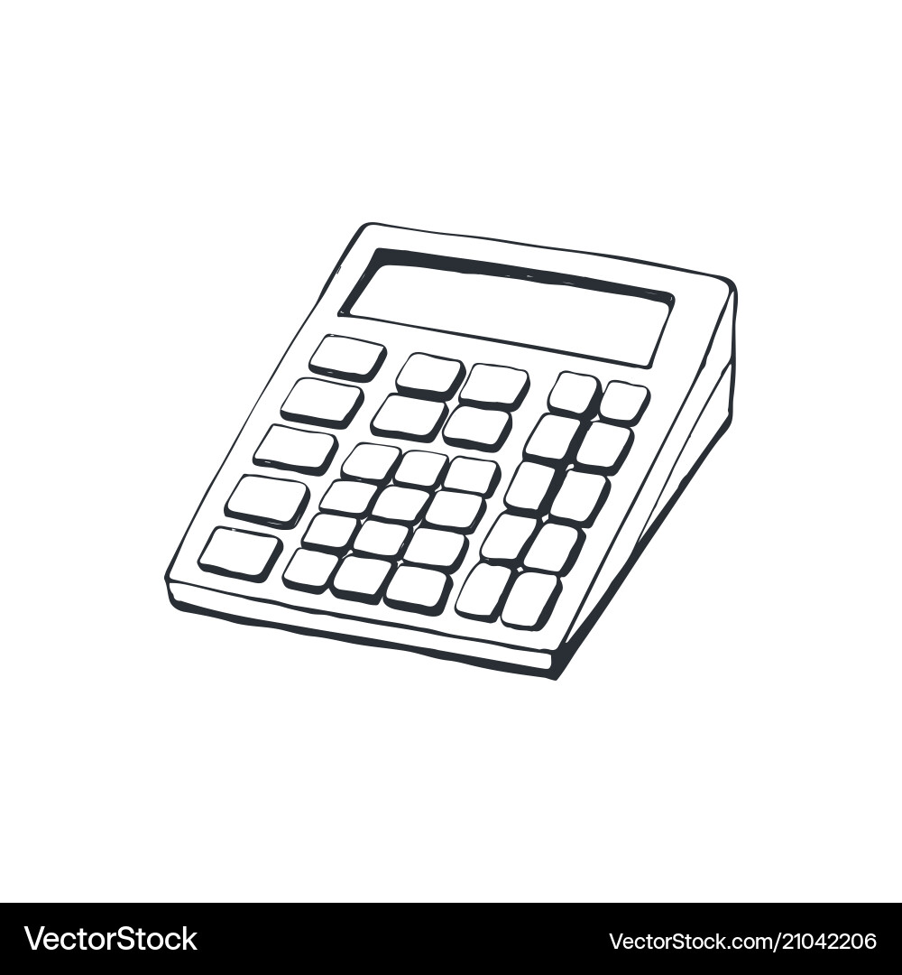 Isolated Calculator Sketch Royalty Free Vector Image
