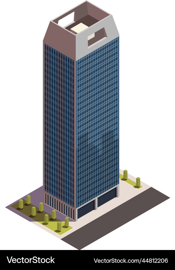Modern skyscraper isometric composition Royalty Free Vector