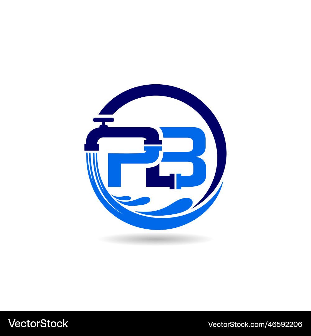 Plumbing Letter PB Logo Royalty Free Vector Image