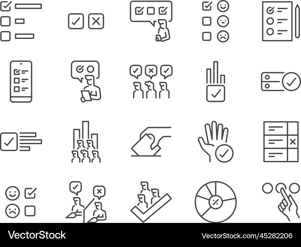 Poll line icon set Royalty Free Vector Image - VectorStock