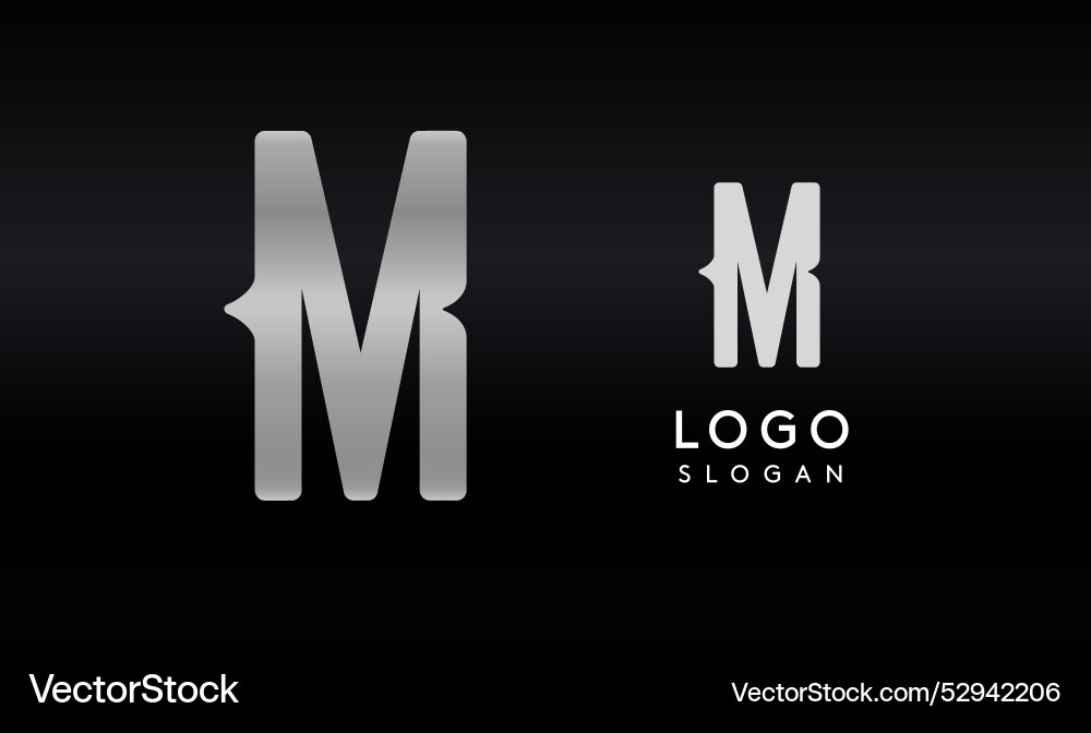 Stylized letter m with sharp abstract cuts like Vector Image