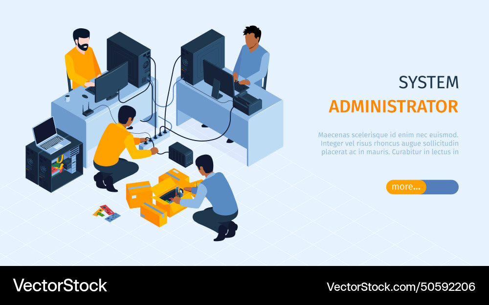 System administrator banner Royalty Free Vector Image