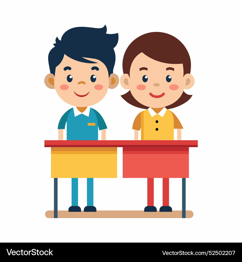 A student desk Royalty Free Vector Image - VectorStock