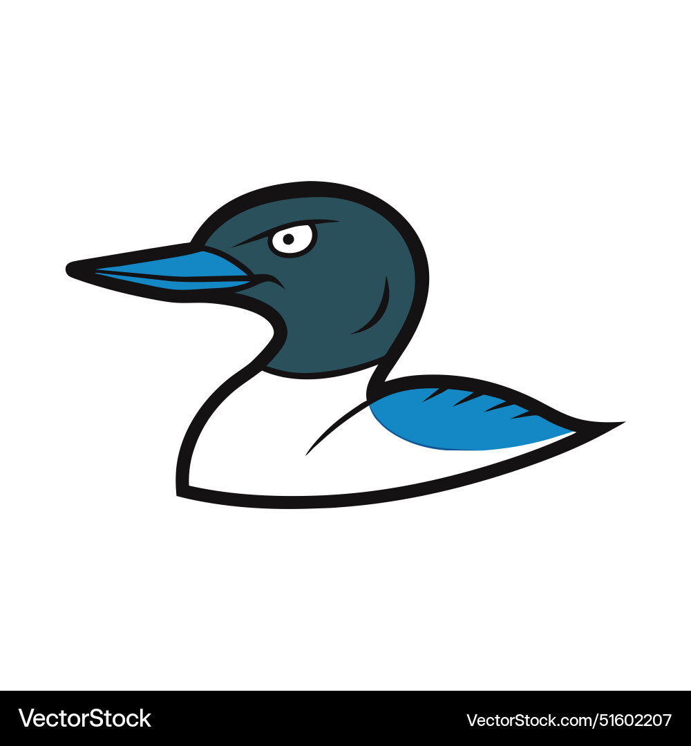Arctic loon bird angry icon Royalty Free Vector Image