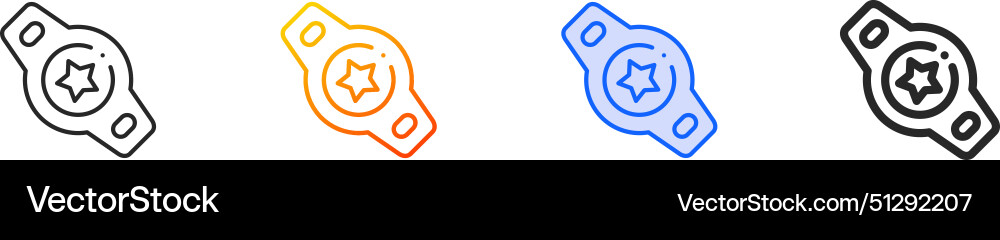 Champion belt iconthin linear gradient blue Vector Image