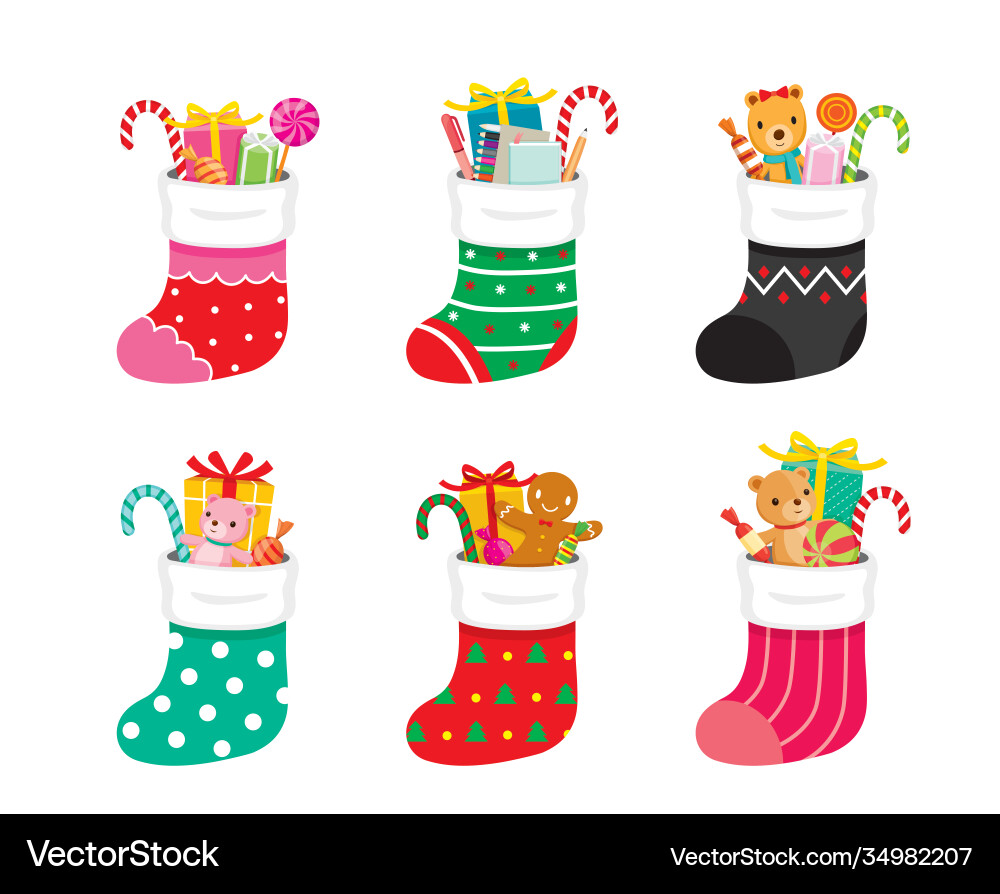Christmas stocking candy Vector Images & Graphics for Commercial Use ...