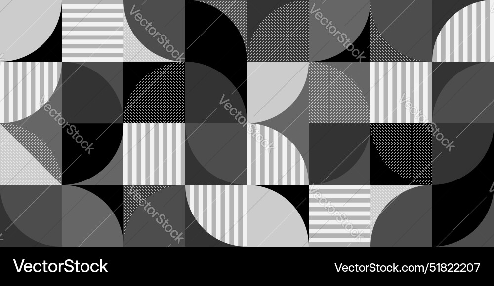 Full seamless geometric shapes pattern black Vector Image