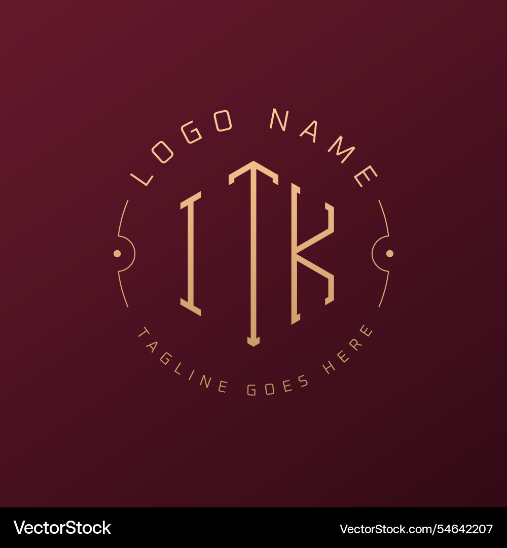 Luxury itk logo design elegant letter Royalty Free Vector