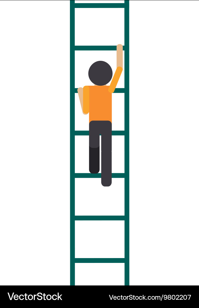 Man climbing ladder icon Royalty Free Vector Image
