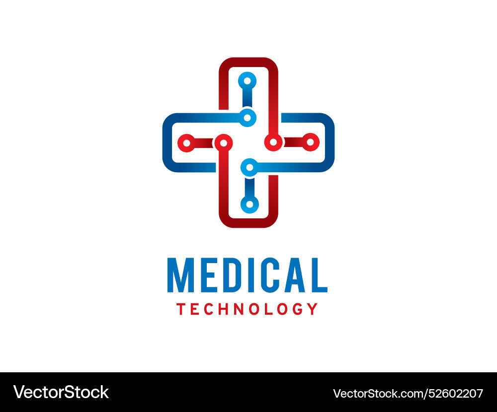 Medical tech logo template design Royalty Free Vector Image