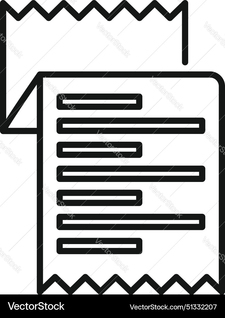 Outline icon of a receipt Royalty Free Vector Image