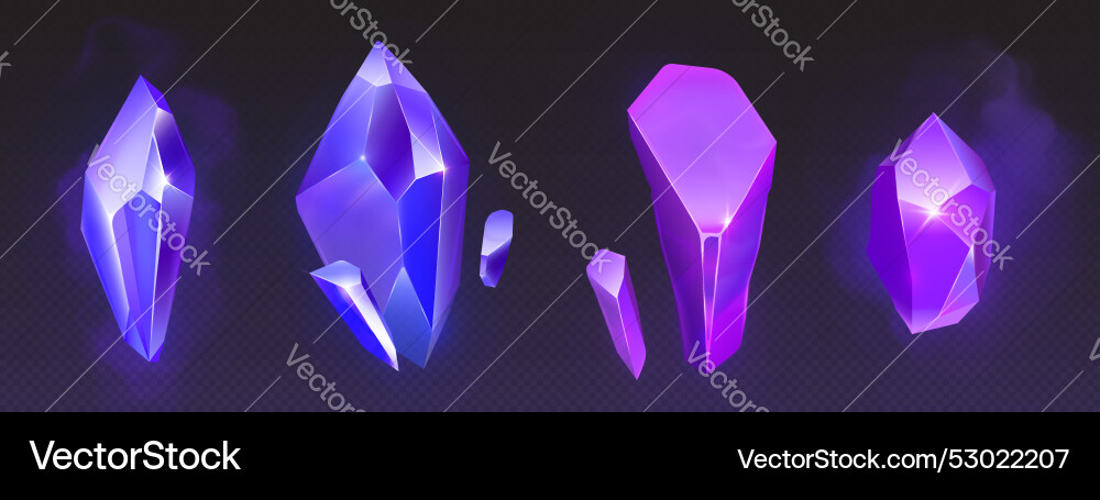 Precious gemstones set on transparent background Vector Image