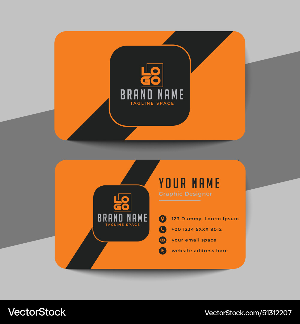Simple business card layout Royalty Free Vector Image