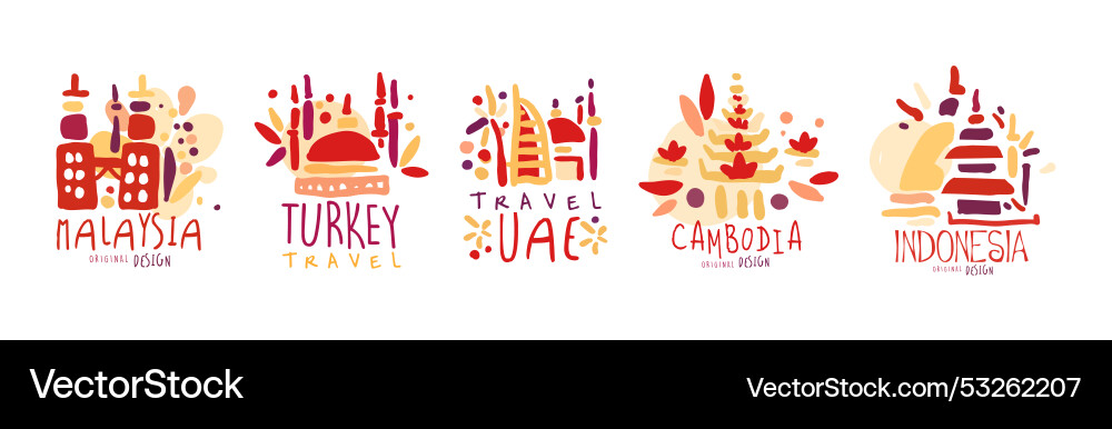 Travel time original label design with destination