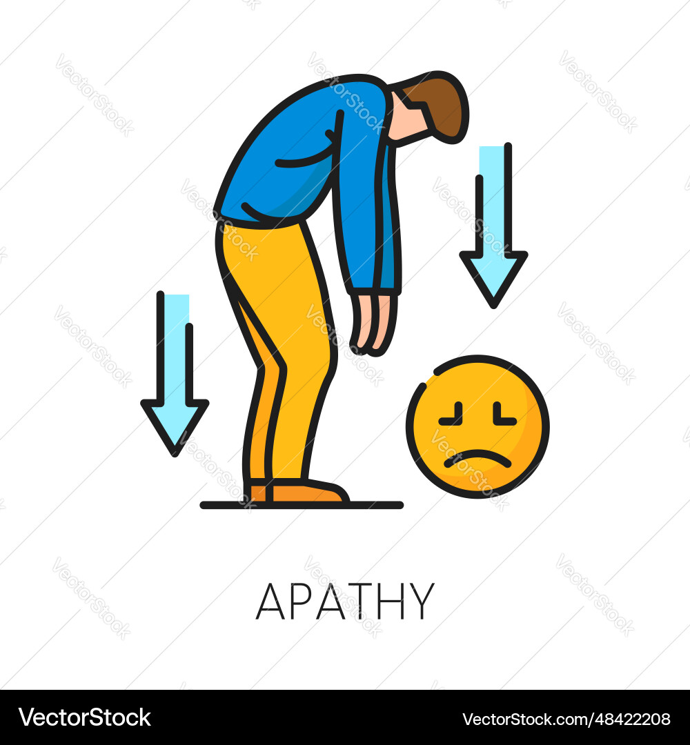 Apathy and Mental Health Icon – Royalty-Free Vector | VectorStock