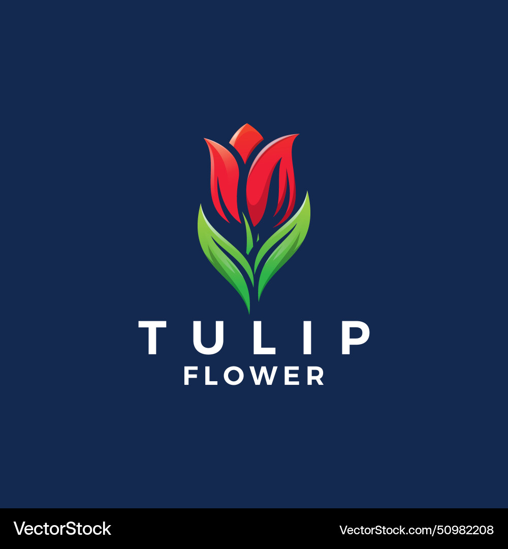 Beautiful colorful tulip logo Royalty Free Vector Image