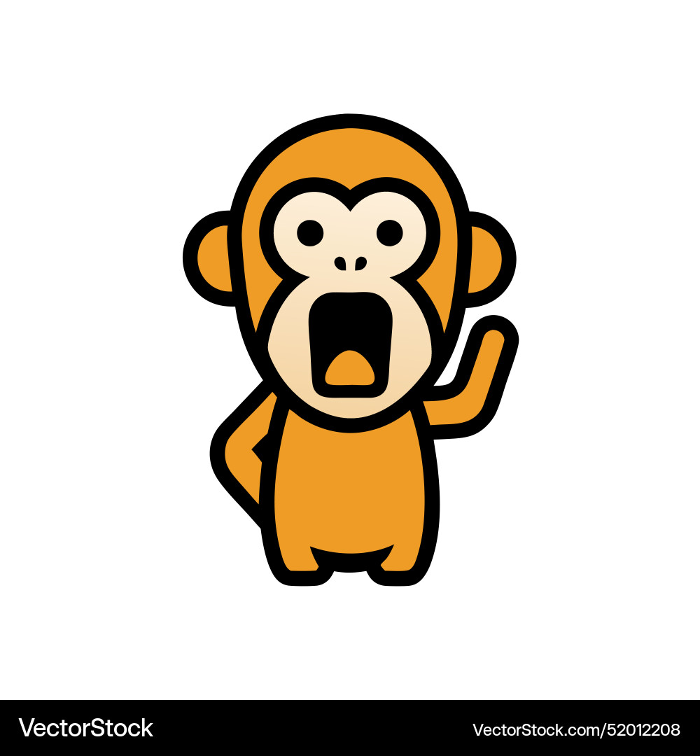 Finger monkey screams icon Royalty Free Vector Image