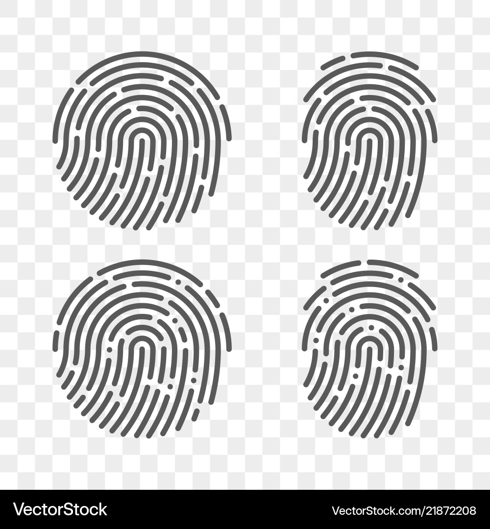Fingerprint finger print logo icons Royalty Free Vector