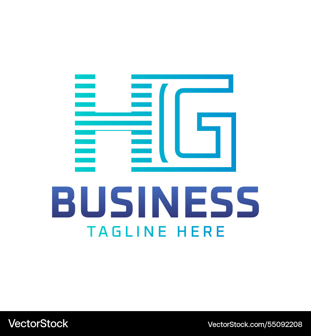 Hg logo design sleek modern letter Royalty Free Vector Image