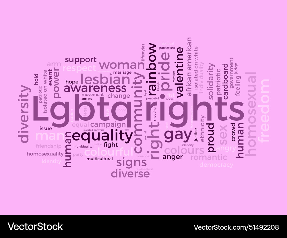 Lgbtq rights word cloud template pride community Vector Image