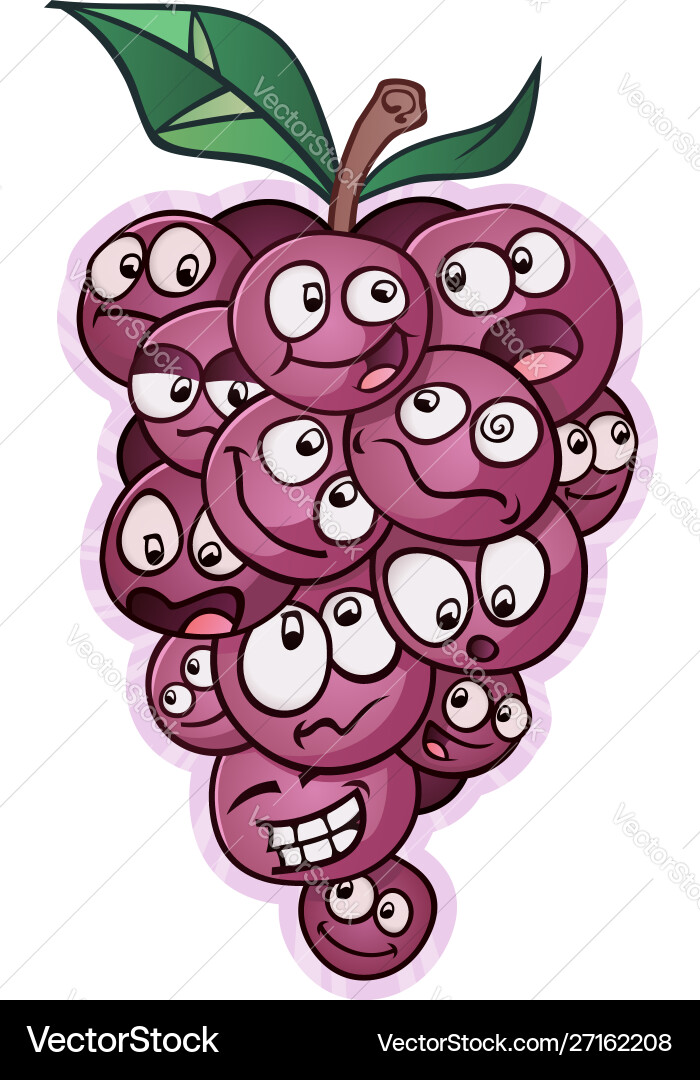 Talking Grape Bunch Cartoon Royalty Free Vector Image