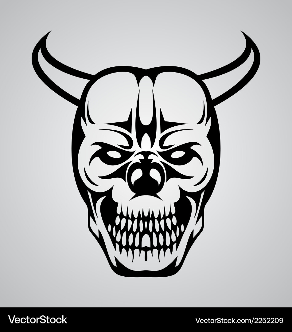 Devil skull tattoo Royalty Free Vector Image - VectorStock