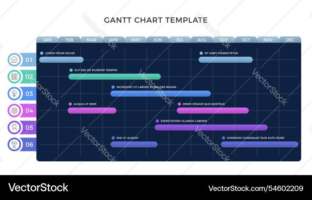 Gantt chart Royalty Free Vector Image - VectorStock