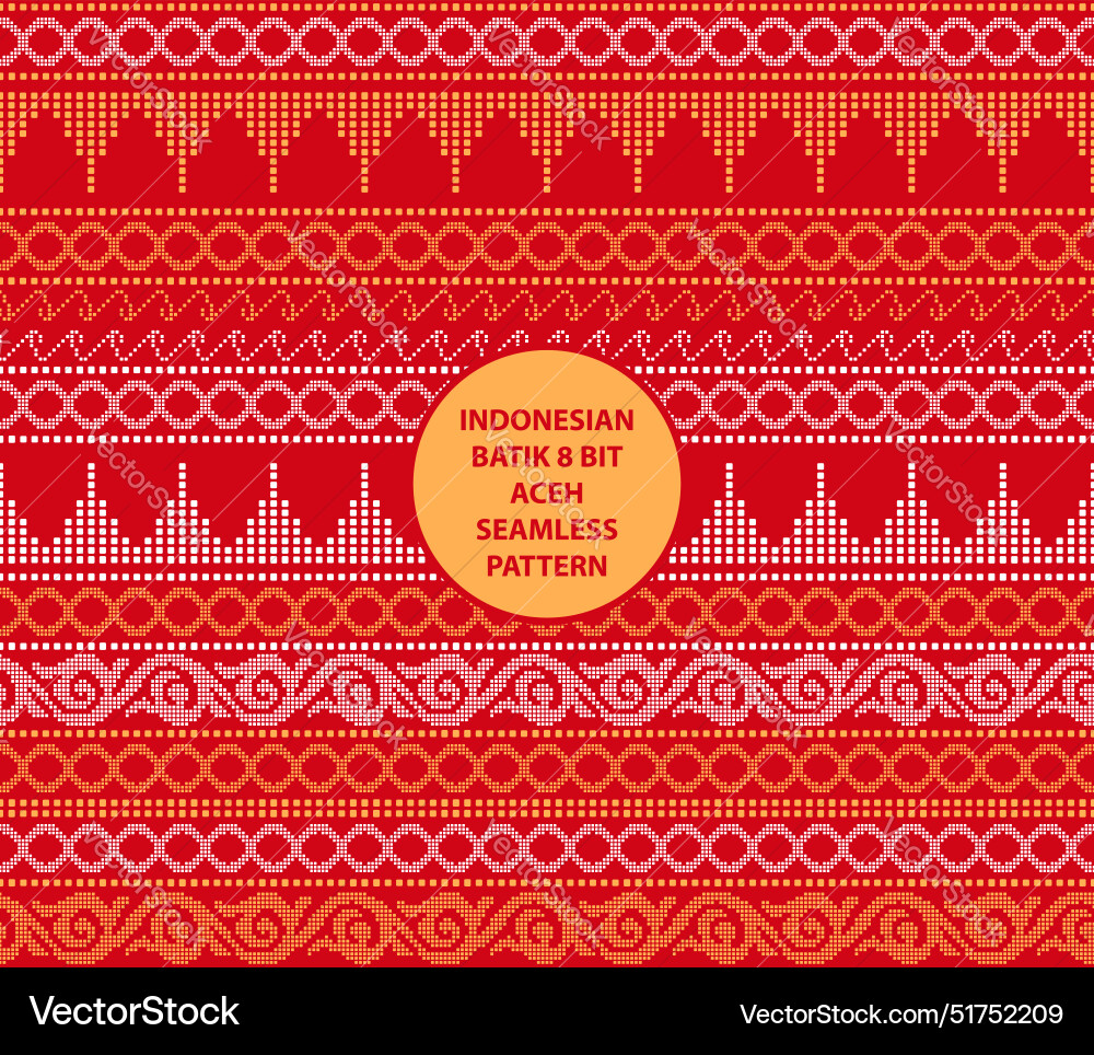 Indonesian batik 8 bit aceh seamless pattern Vector Image