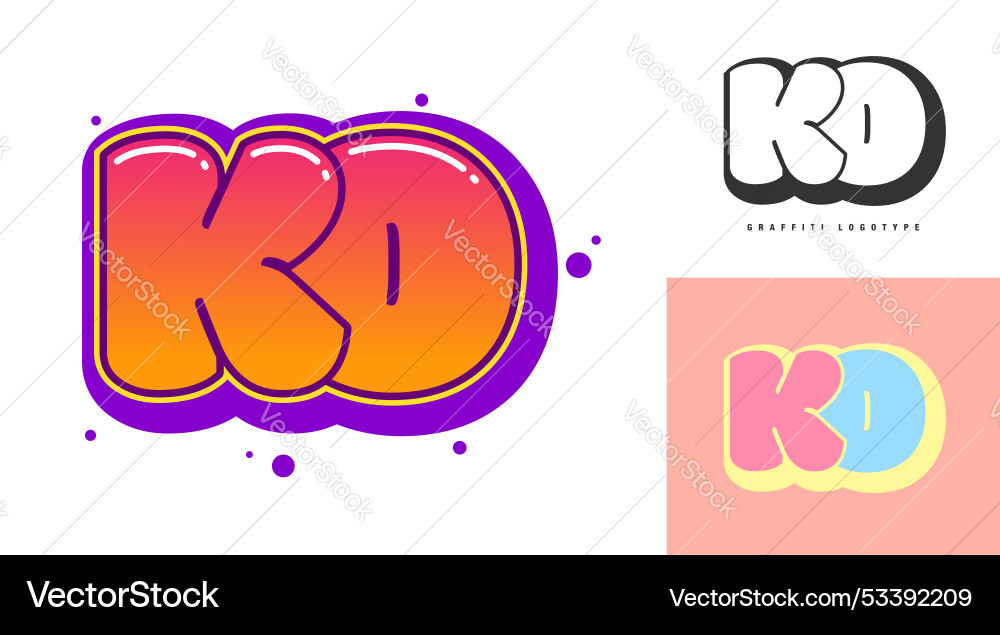 Ko logo design for festival or party initial Vector Image