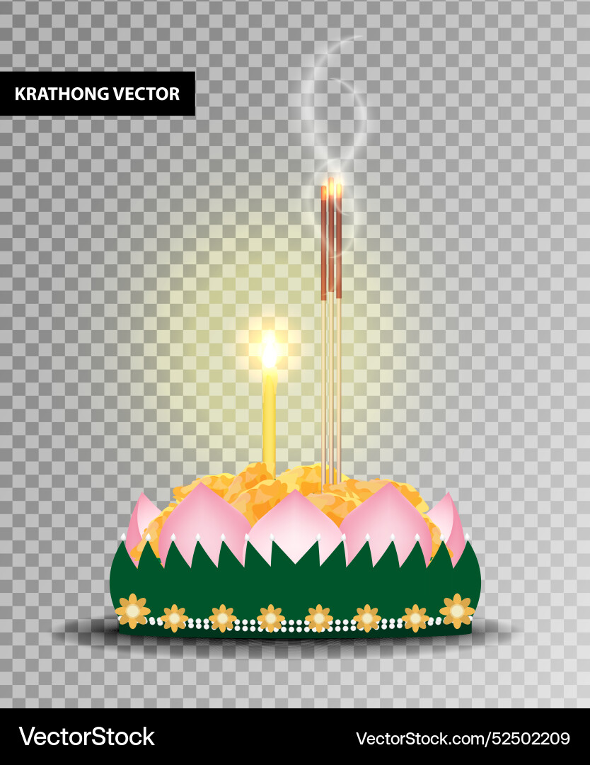 Krathong krathong-made from banana leaf Royalty Free Vector