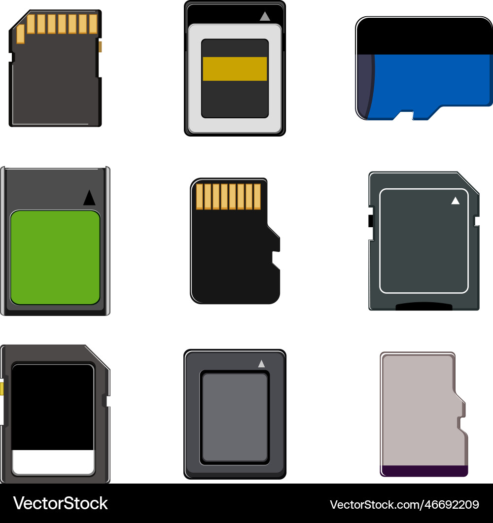 Speicherkarte Set Cartoon Lizenzfreies Vektorbild