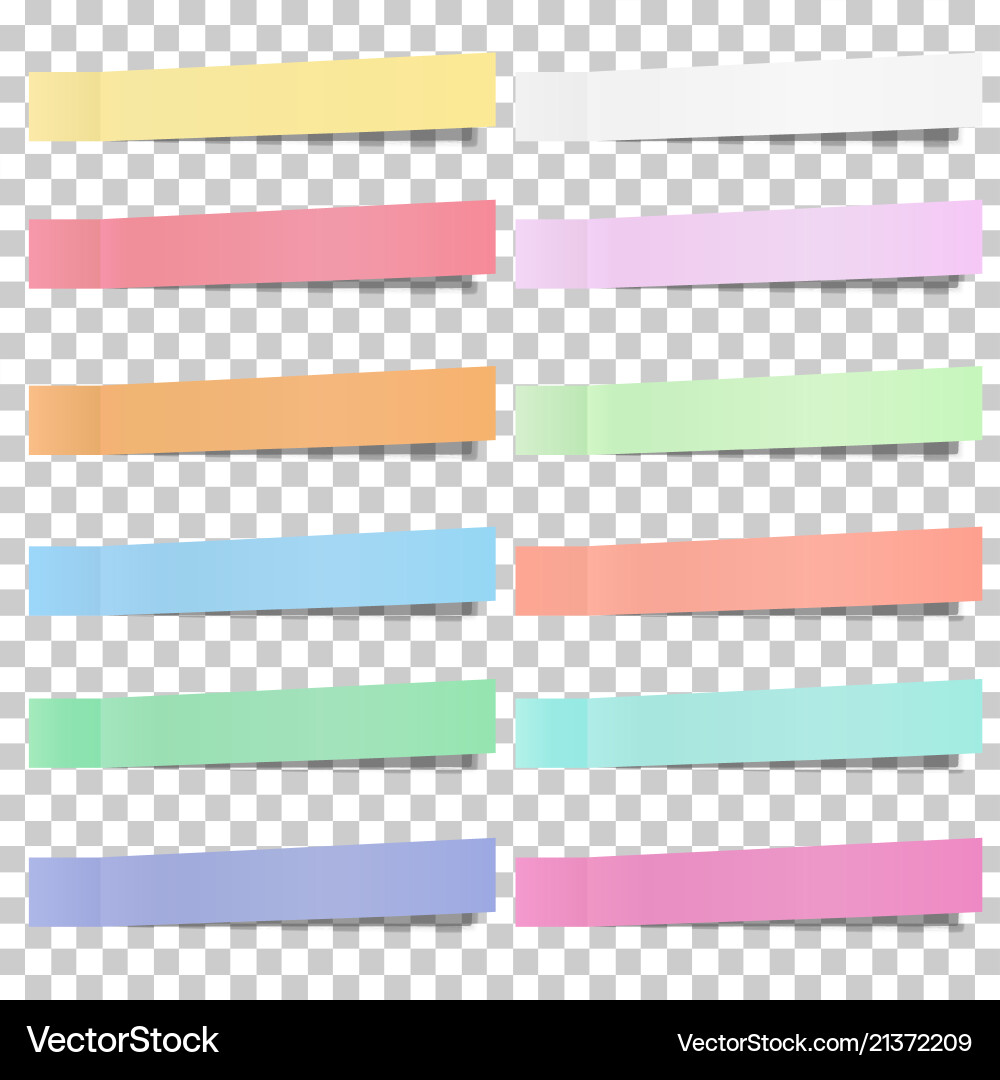 Set of pastel color sticky notes stickers Vector Image