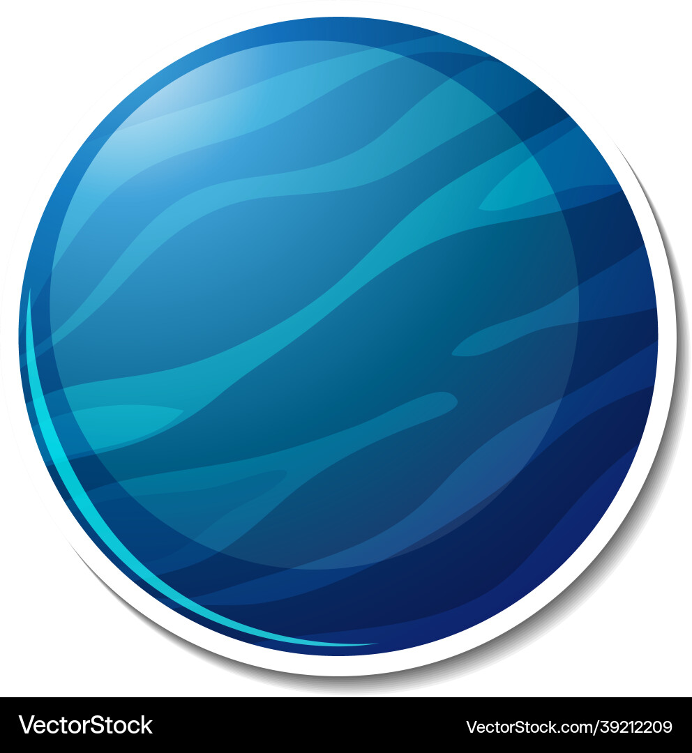 Sticker template with neptune planet isolated Vector Image