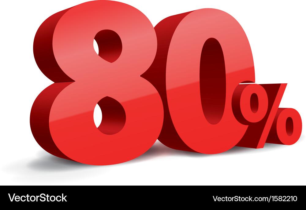 80 percent Royalty Free Vector Image - VectorStock