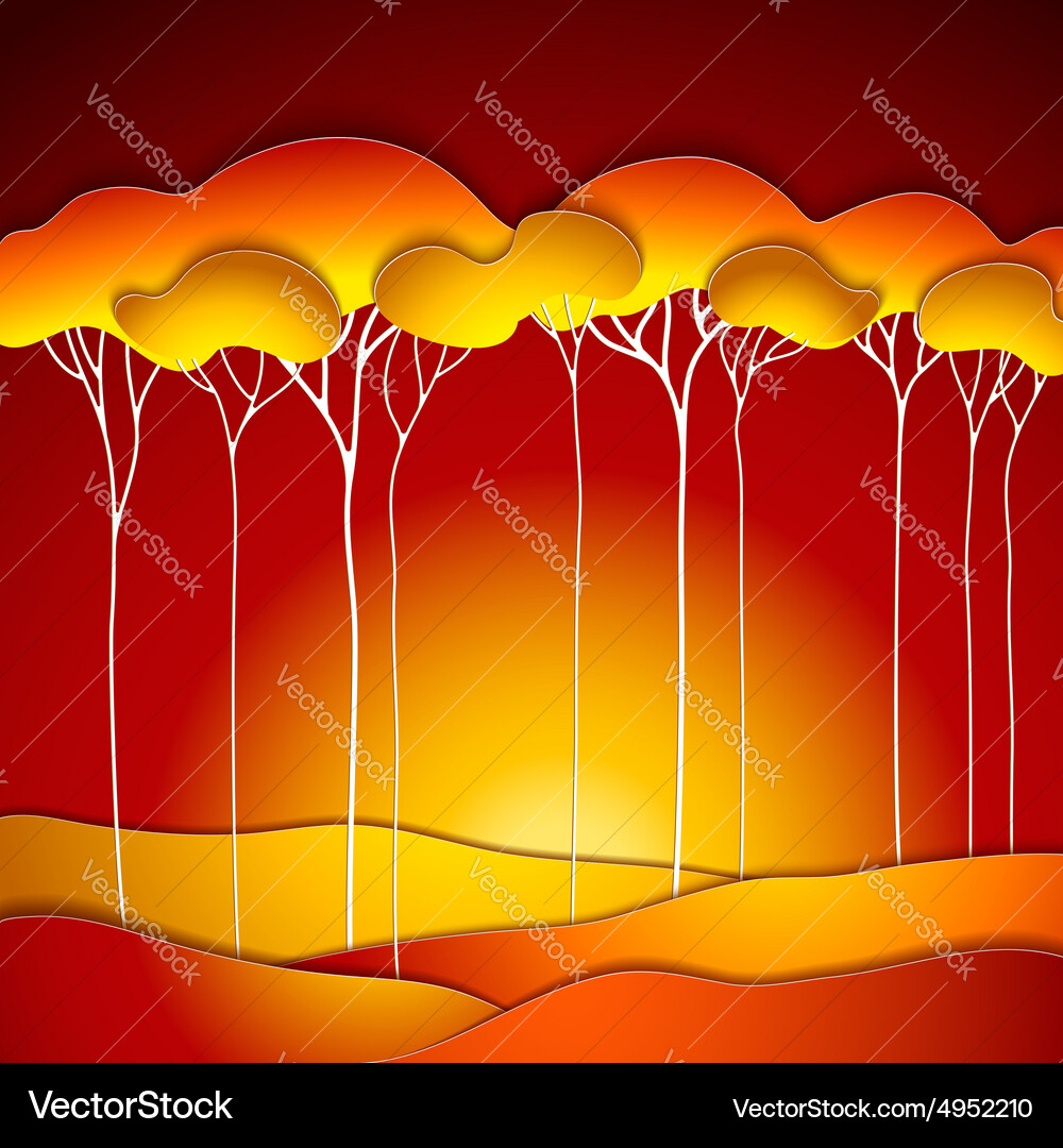 Abstract paper trees Royalty Free Vector Image