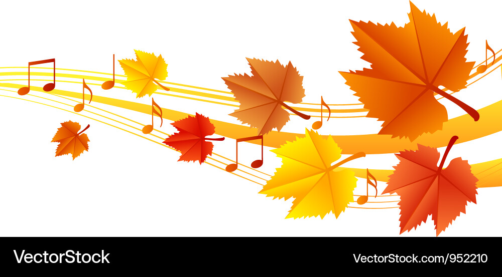 Autumn Music Leaves Royalty Free Vector Image - VectorStock
