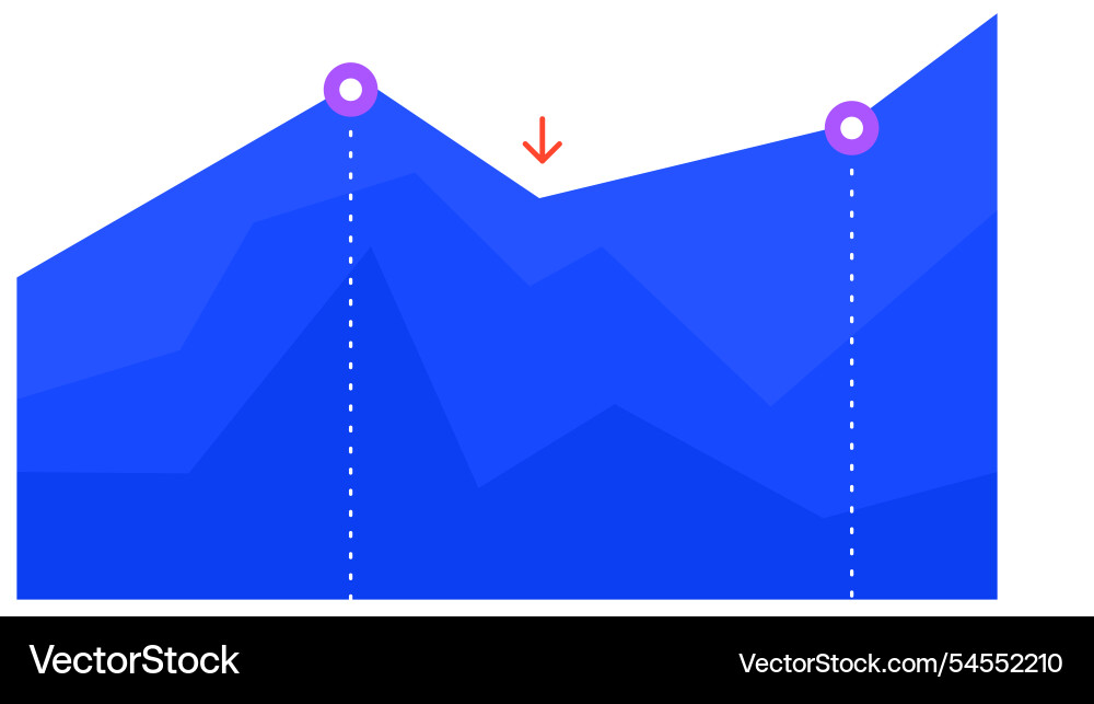 Blue graph chart is visually representing growth Vector Image