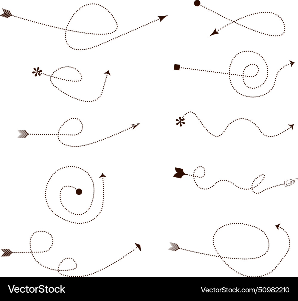 Dashed line arrows Royalty Free Vector Image - VectorStock