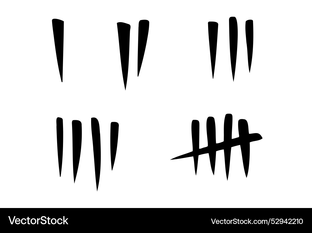 Hand drawn prison wall doodle sticks lines counter